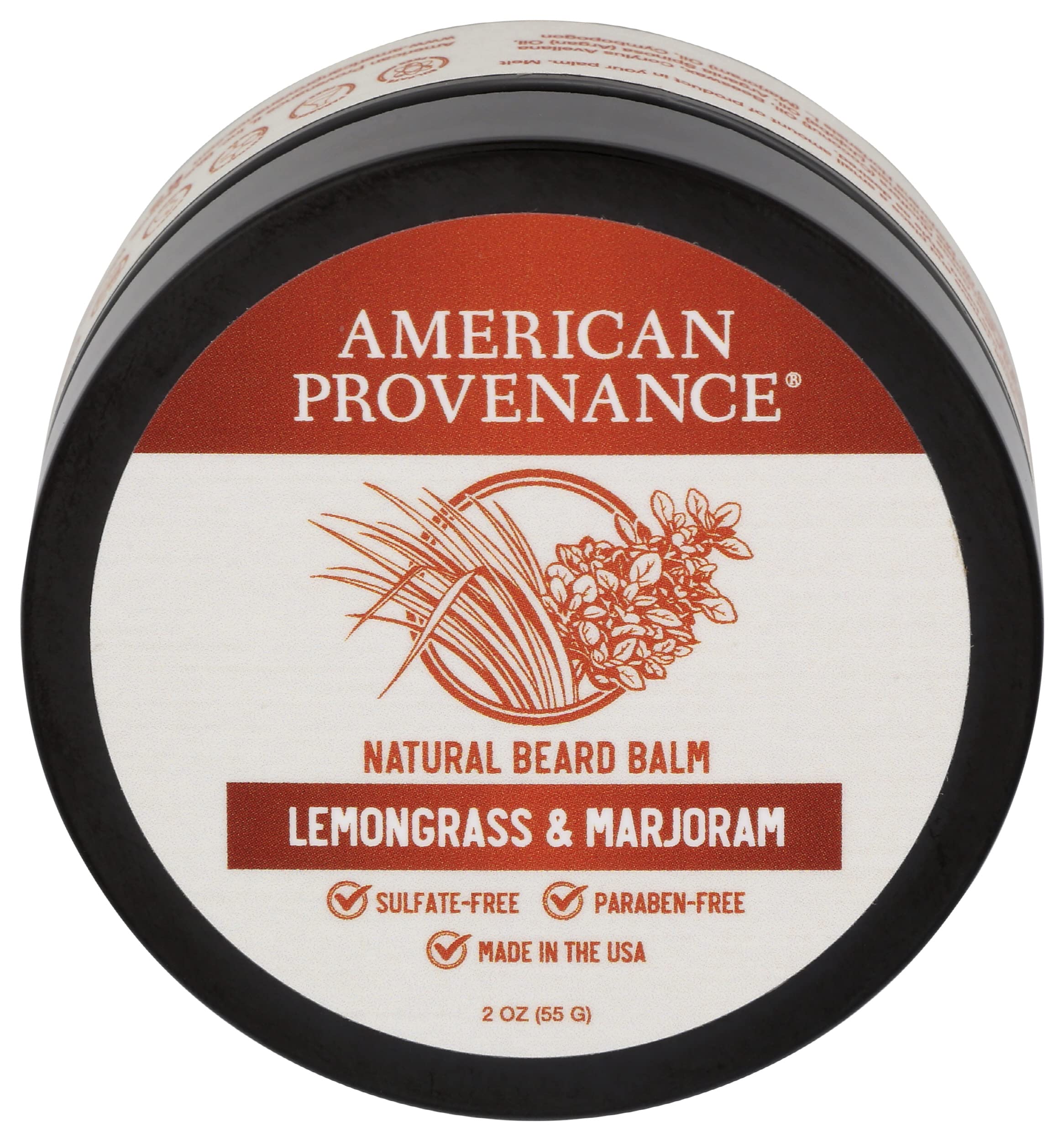 American Provenance Premium Natural Beard and Mustache Balm for Men with Shea Butter, Jojoba Oil, Argan Oil - Grooming Balm and Strenthens Beards and Mustaches | Wintergreen & Cedar, 2 oz (Pack of 1)