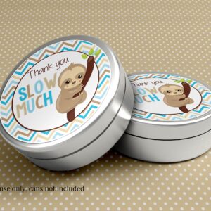 Thank You SLOW Much Sloth Appreciation & Encouragement Sticker Labels, 40 2" Party Circle Stickers by AmandaCreation, Great for Teachers, Co Workers, Employees and Anyone Who Needs to Feel Appreciated