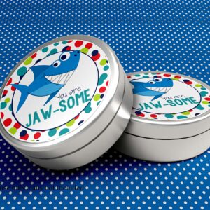 You are Jaw-Some Shark Appreciation & Encouragement Sticker Labels, 40 2" Party Circle Stickers by AmandaCreation, Great for Teachers, Co Workers, Employees and Anyone Who Needs to Feel Appreciated