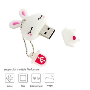 32GB USB Flash Drive Cartoon Rabbit-Shaped, BorlterClamp Cute USB Drive Thumb Drive Memory Stick for External Data Storage