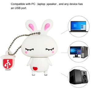 32GB USB Flash Drive Cartoon Rabbit-Shaped, BorlterClamp Cute USB Drive Thumb Drive Memory Stick for External Data Storage