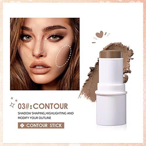 Mysense 2 Colors Contour Stick,Contour Concealer Highlighter Stick,Body Face Brightens & Shades Make Up Foundation Cream Pen,2pcs