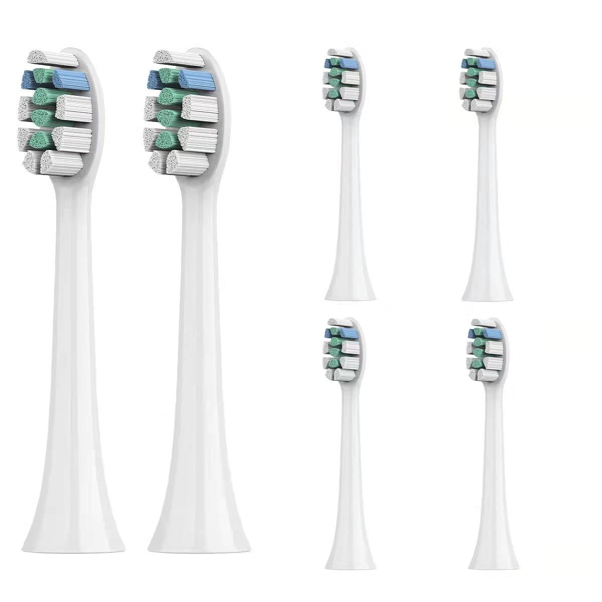 Sonic Toothbrush Head Compatible with Philips Sonicare Toothbrush HX3/6/8/9 Series Multi-Action Anchor Free Tufting (6)