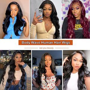 Aliaurora Lace Front Wigs Human Hair Body Wave 13x4 HD Lace Frontal Wig Pre Plucked with Baby Hair Brazilian Lace Front Human Hair Wigs for Black Women 150% Density Natural Color (20 Inch)