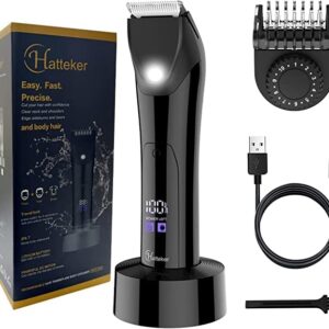 Hatteker Professional Electric Groin Hair Trimmer Below-The-Belt Trimmer Pubic Hair Ball Shaver Body Groomer for Men Male Hygiene Razor IPX7 Waterproof Wet Dry