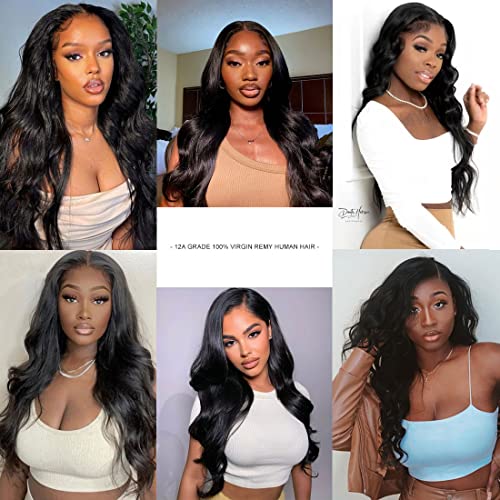 Aliaurora Lace Front Wigs Human Hair Body Wave 13x4 HD Lace Frontal Wig Pre Plucked with Baby Hair Brazilian Lace Front Human Hair Wigs for Black Women 150% Density Natural Color (20 Inch)