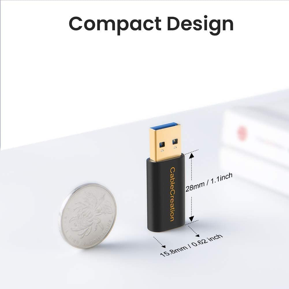 Bundle-2 Items: USB 3.1 USB C Female to USB Male Adapter 5Gbps + 7-in-1 USB-C Hub Multiport Adapter 5Gbps Date Ports