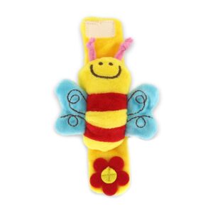 cartoon plush bee animal wrist band rattle hand foot bell educational baby bee