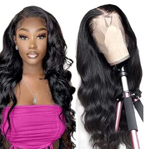 aliaurora lace front wigs human hair body wave 13x4 hd lace frontal wig pre plucked with baby hair brazilian lace front human hair wigs for black women 150% density natural color (20 inch)