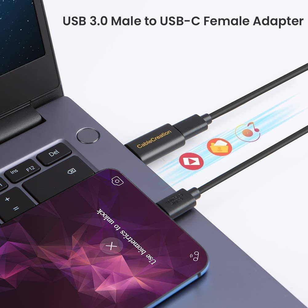 Bundle-2 Items: USB 3.1 USB C Female to USB Male Adapter 5Gbps + 7-in-1 USB-C Hub Multiport Adapter 5Gbps Date Ports