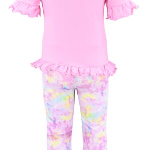 Unique Baby Girls Cutest Bunny Ever Easter Pant Set Outfit (10Y, Pink)