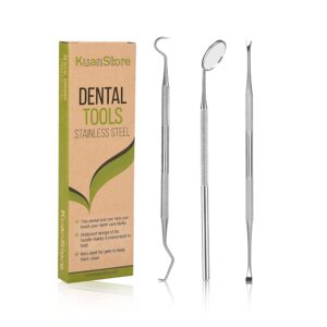 dental tools, professional dental pick tools kit, teeth cleaning calculus tool for dentist, personal using, pets oral care with dental mirror dental tooth tartar plaque scraper remover dental probe