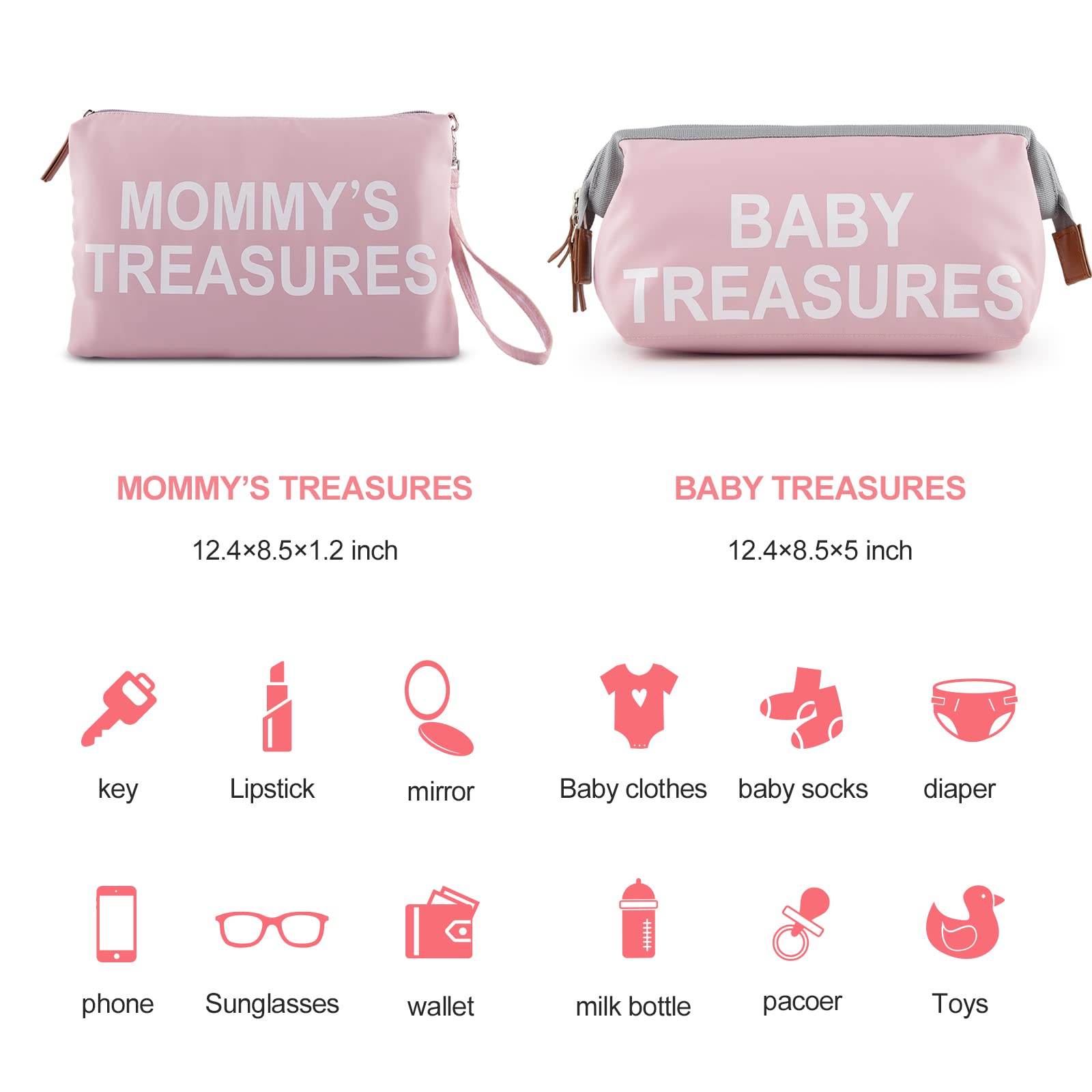 Jereture Diaper Bag Tote, Mommy Bag for Hospital, Large Capacity Baby Diaper Tote Bag Newborn Bag for Mom Travel