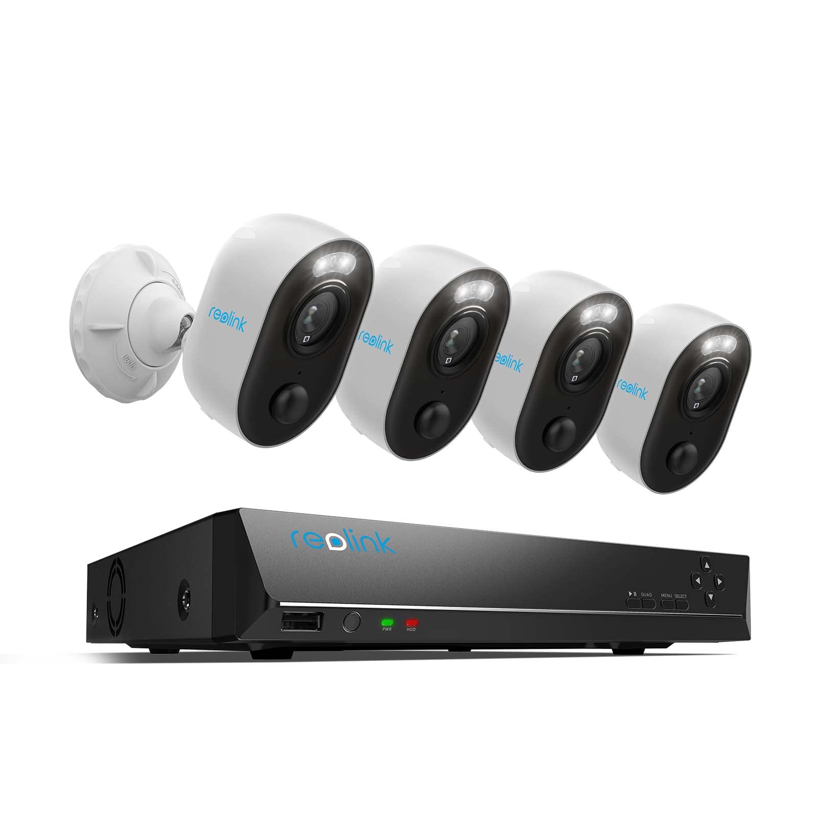 REOLINK Wireless Home Security Camera System, 4pcs 1080P Spotlight Camera and 8CH NVR with Hard Drive 2TB, 24/7 Continuous Recording, Color Night Vision, PIR Motion Detection, Remote Access