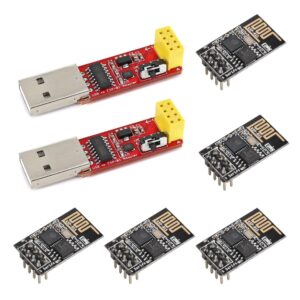 wishiot 5pcs esp8266 esp-01s 4mb wifi wireless serial transceiver module with 2pcs usb to esp-01s adapter programmer ch340g uart porg