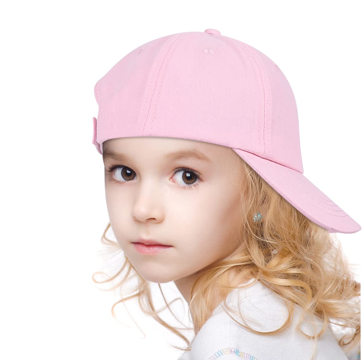 Sun Hat for Baby Boy and Baby Girl,Boys Girls Caps, Baby Baseball Caps Cotton Infant Toddler Kids Hat (8-24 Months, 2pcs Whie & Light- Pink)