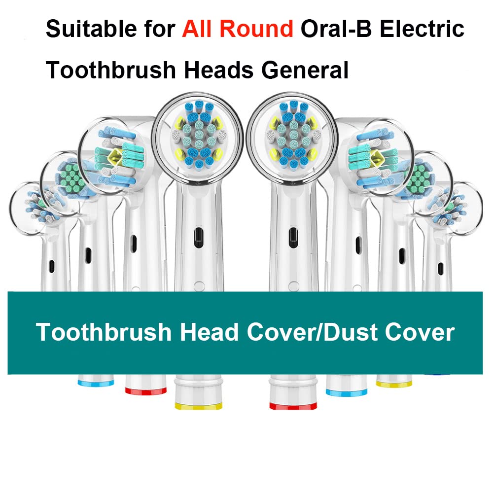 Replacement Brush Heads Cover/Caps, Brush Head Protection Cover Compatible with Oral-B Electric Toothbrush All Round Brush Heads to Keep Dust Away for Travel, Camping, Family, School (6-Pack)