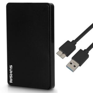 suhsai portable external hard drive 1tb usb 3.0 slim pocket size hardisk gaming harddrive storage and data backup memory extended 2.5" hdd for xbox ps4 ps3 pc games mac laptop desktop (black)