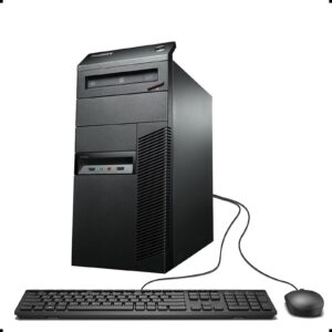 lenovo thinkcentre tower computer gaming pc, intel core i7 processor, 16gb ram, 128gb ssd, 2tb hard drive, hdmi, wireless wifi, amd radeon rx 550 4gb gddr5, windows 10 (renewed)