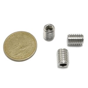 Socket Set Screws Pro Bamboo Kitchen 10pcs 3/8 in-16 X 1/2 in Set Screw 304 Stainless Steel Full Thread Cup Point Grub Screws Flat Point Hexagon Socket Set Screws