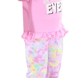 Unique Baby Girls Cutest Bunny Ever Easter Pant Set Outfit (10Y, Pink)