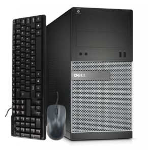 dell optiplex tower computer gaming pc [ intel core i5 processor, 8gb ram, 128gb ssd, 1tb hard drive, hdmi, wireless wifi] amd radeon rx 550 4gb, windows 10, black (renewed)