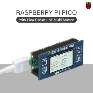 Raspberry Pi Pico with Pico Sense HAT Multi Sensor Humidity, Air Quality, Color, Pressure Sensor Sense HAT for Pico with Inbuilt 1.14” LCD Display