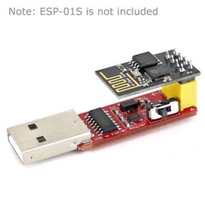 Wishiot 5pcs ESP8266 ESP-01S 4MB WiFi Wireless Serial Transceiver Module with 2pcs USB to ESP-01S Adapter Programmer CH340G UART PORG