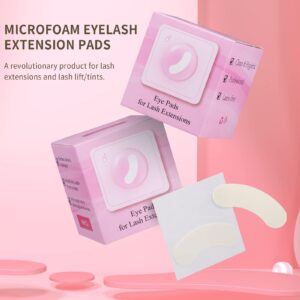 Miuffue 100 PCS Foam Eye Pads for Lash Extensions, Under Eye Pads for Eyelash Extensions, Micro-foam Lash Pads Lint Free, Stick Well, No Tape Needed, Hypoallergenic