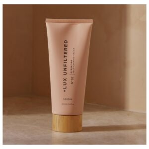 + lux unfiltered n°32 classic gradual self tanning cream in santal, hydrating self tanning lotion, gluten free, vegan + cruelty free self tanner, luxurious sunless tanner loaded with antioxidants