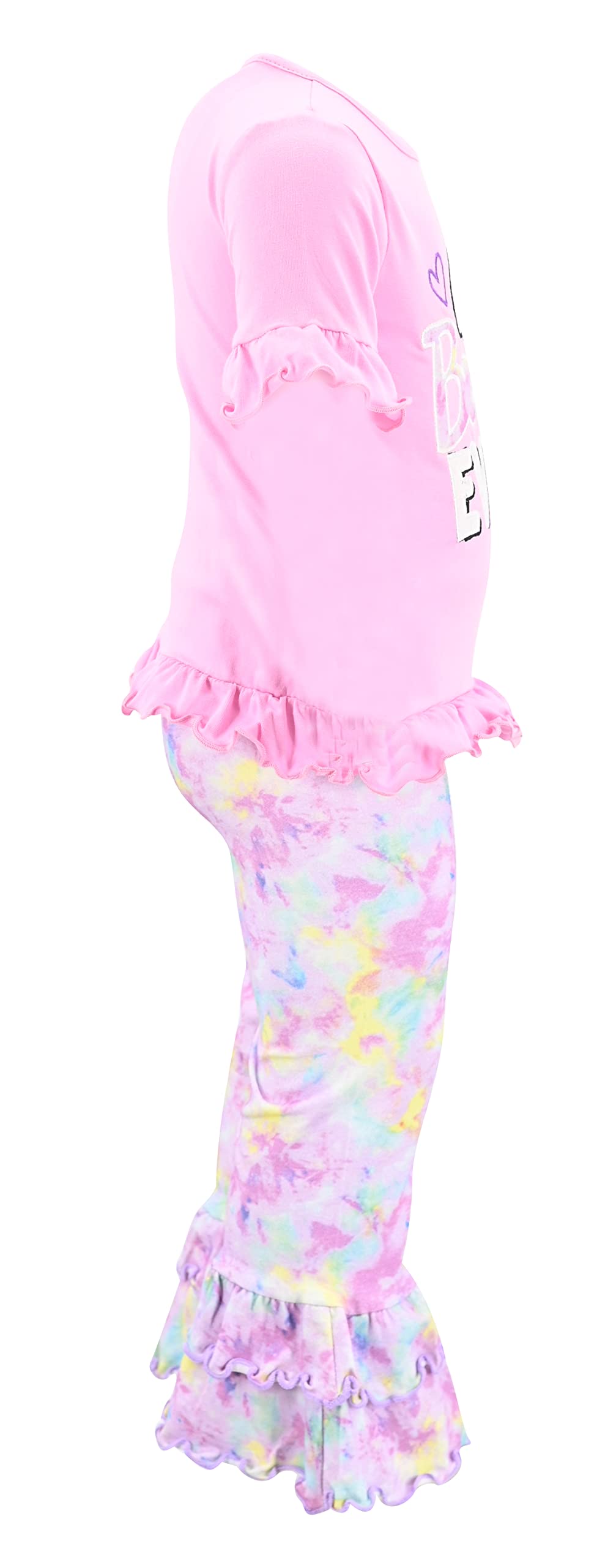 Unique Baby Girls Cutest Bunny Ever Easter Pant Set Outfit (10Y, Pink)