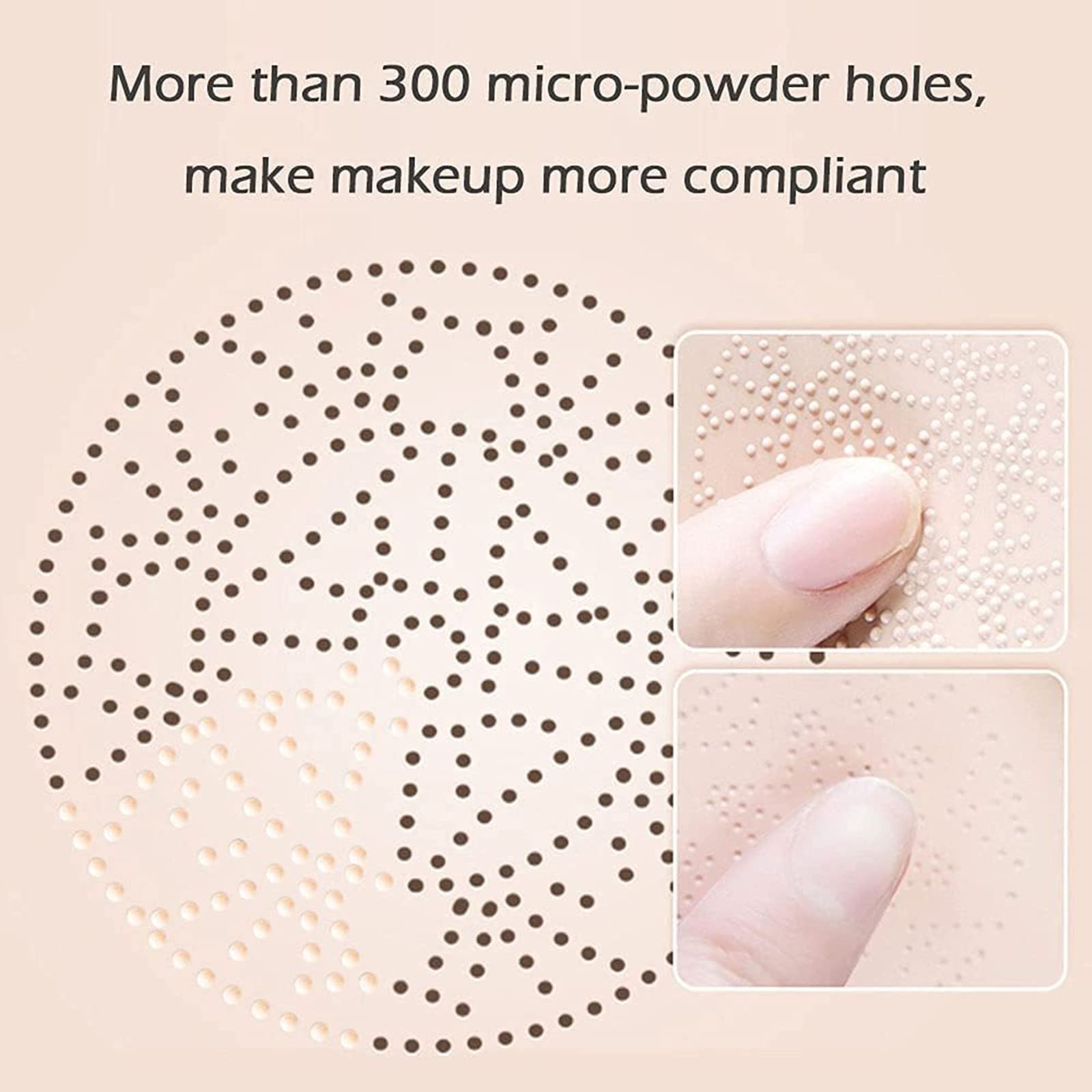 Mushroom Head Air Cushion CC Cream, CC Cream Foundation, Matte Conceal BB Cream, Long Lasting Waterproof Moisturizing Concealer Nude Face Makeup Cushion Foundation with Makeup Sponge (Natural)