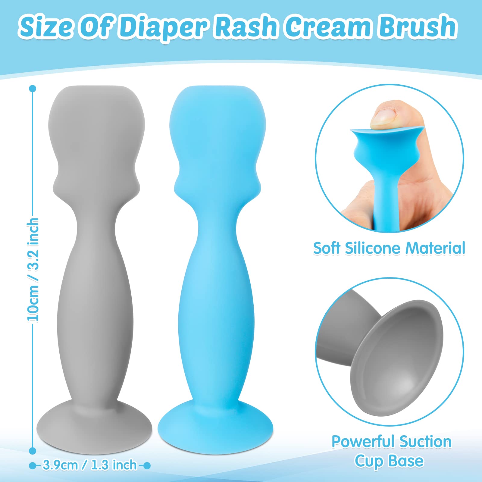 6 Pack Baby Diaper Cream Spatula Applicator Soft Silicone Baby Butt Paste Spatula Diaper Rash Cream Brush for Baby Newborn (Small)