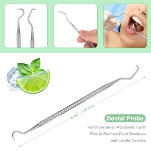 Dental Tools, Professional Dental Pick Tools Kit, Teeth Cleaning Calculus Tool for Dentist, Personal Using, Pets Oral Care with Dental Mirror Dental Tooth Tartar Plaque Scraper Remover Dental Probe