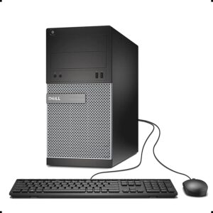 dell optiplex tower computer gaming pc [ intel core i7 processor, 16gb ram, 128gb ssd, 2tb hard drive, hdmi, wireless wifi] amd radeon rx 550 4gb, windows 10 (renewed)