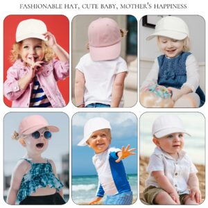 Sun Hat for Baby Boy and Baby Girl,Boys Girls Caps, Baby Baseball Caps Cotton Infant Toddler Kids Hat (8-24 Months, 2pcs Whie & Light- Pink)