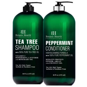 botanic hearth peppermint conditioner (16 oz) and tea tree shampoo (16 oz) bundle