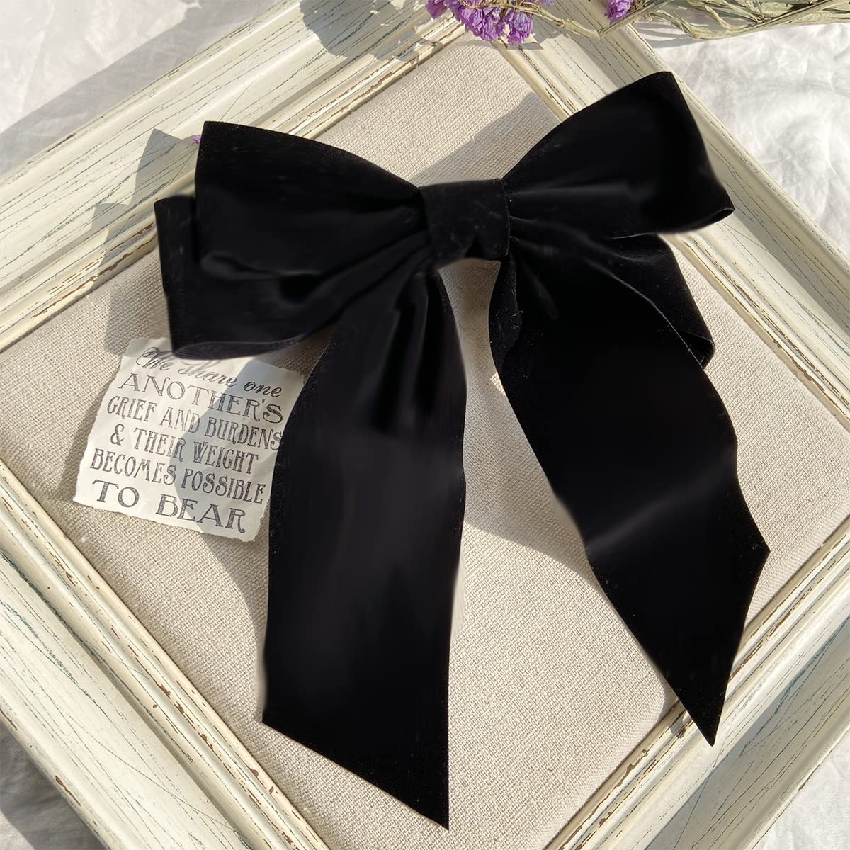 Velvet Black Hair Bow Clips - Large Bowknot Barrettes and Pins for Women and Teens