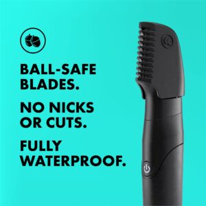 Ballsy B2 Groin & Body Trimmer for Men, Includes 2 Quick Change Heads, Waterproof, Cordless Charging Base for The Ultimate Close Shave