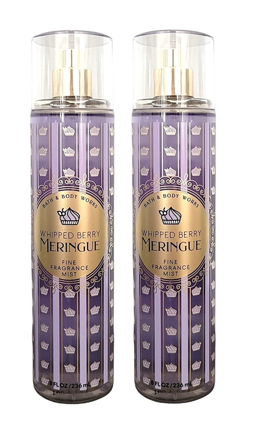 Bath and Body Works Whipped Berry Meringue Fine Fragrance Body Mist Gift Set - Value Pack Lot of 2 (Whipped Berry Meringue)