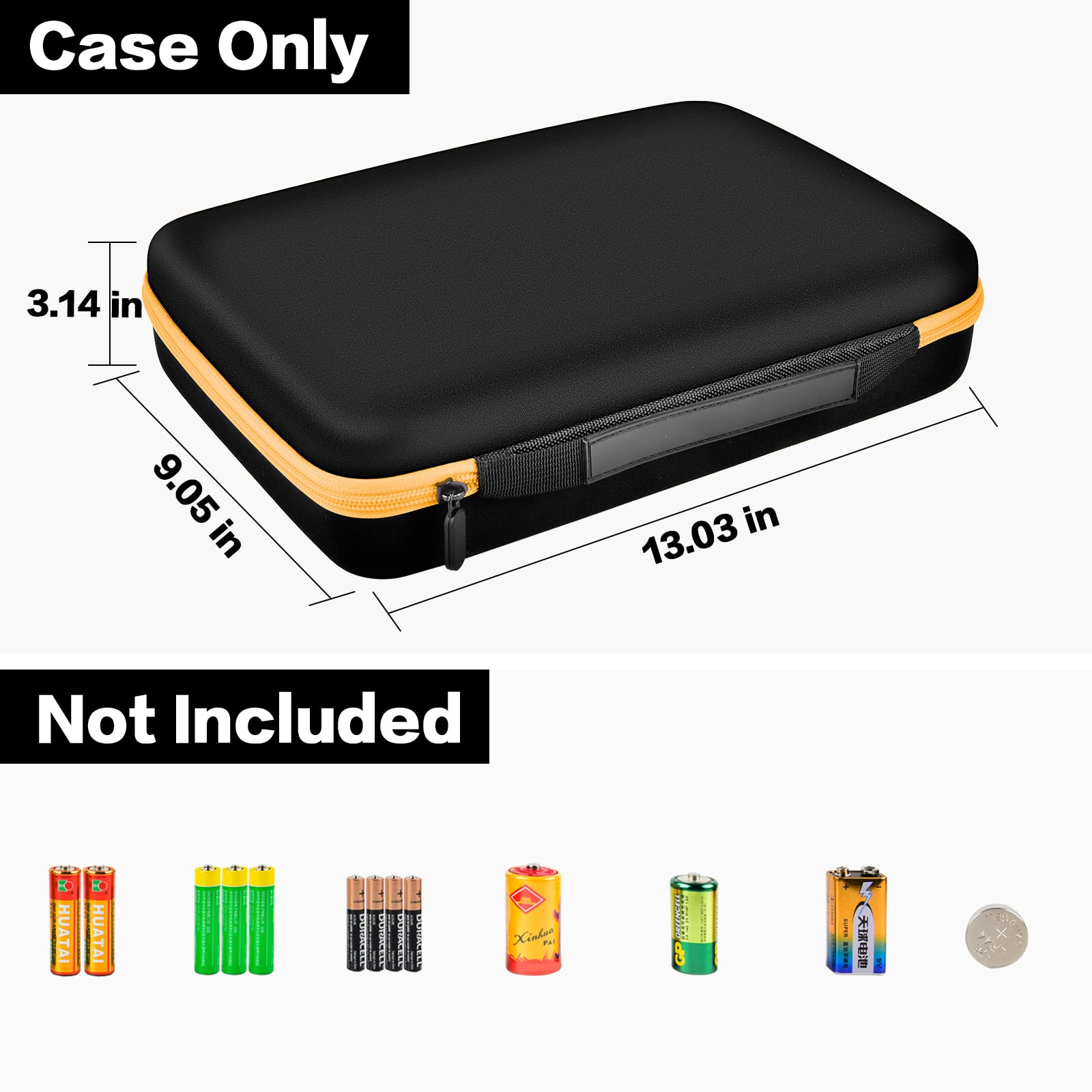 Battery Organizer Storage Case with Tester, Batteries Holder Box Carrying Container Bag, Garage Vault Organization Holds 162+ Battery Variety Pack AA AAA AAAA C D 9V 3V Lithium(No Batteries)