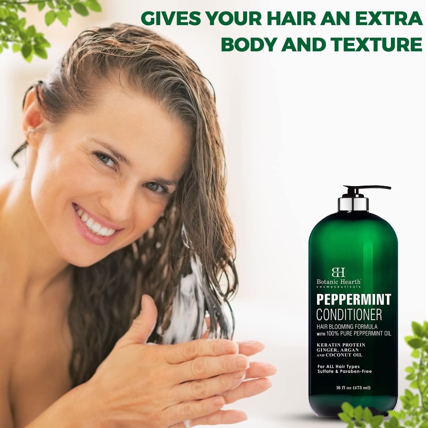 Botanic Hearth Peppermint Conditioner (16 oz) and Tea Tree Shampoo (16 oz) Bundle