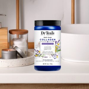 Dr Teal's Skin Therapy Epsom Salt Bath Soak Collagen + Restorative Skin with Valerian Root, Passionflower and Essential Oils, 2 lbs (Packaging May Vary)