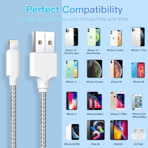 WXX 3Pack 6Ft Phone Charger Cable, [MFi Certified] Lightning Cable Nylon Braided iPhone Charger Cord Fast Charging&Syncing for iPhone 14/13/12/11Pro Max/11Pro/11/XS/Max/XR/X/8/8P/7 Gold