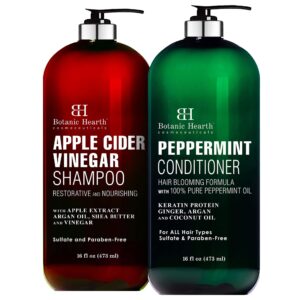 botanic hearth peppermint conditioner (16 oz) and apple cider vinegar shampoo (16 oz) bundle