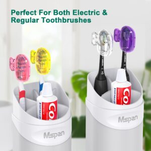 Mspan Toothbrush Head Cover Cap: Tooth Brush Protector Clip Compatible with Oral-B Philips Colgate AquaSonic - 8 Packs