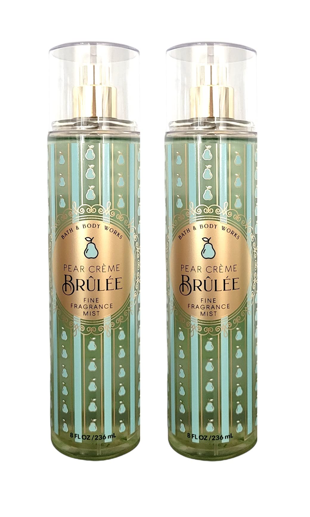 Bath and Body Works Pear Creme Brulee Fine Fragrance Body Mist Gift Set - Value Pack Lot of 2 (Pear Creme Brulee)