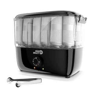 towel steamer-hot towel warmer 600 w tabletop moist towel heater, holds up to 18 towels,30 minute auto shut timer,professional salon equipment towel warmer for facials,spa,barbers,massage (black)