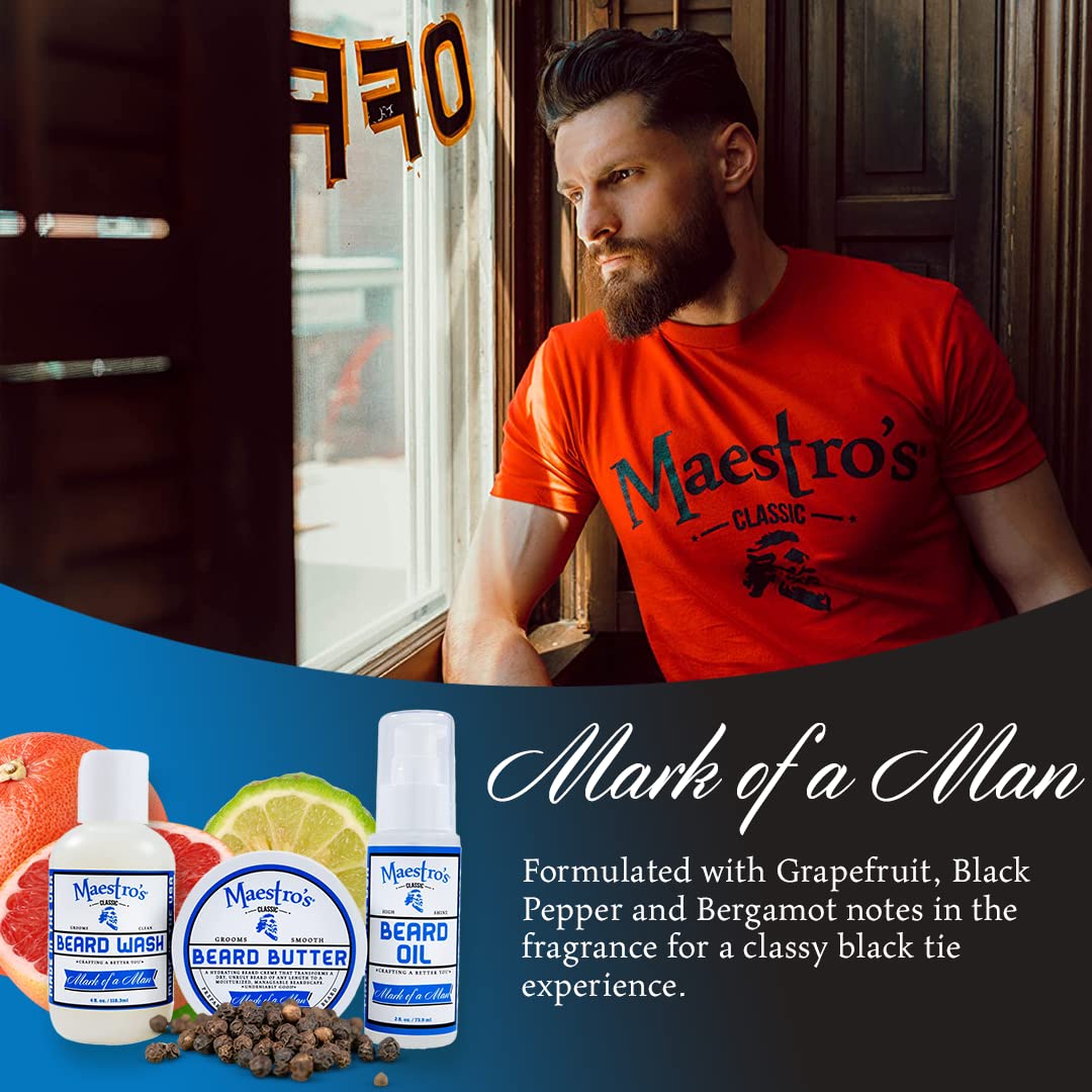 Maestro's Classic Blend Set with 2oz. Beard Oil- Mark of a Man Blend