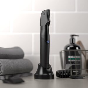 Ballsy B2 Groin & Body Trimmer for Men, Includes 2 Quick Change Heads, Waterproof, Cordless Charging Base for The Ultimate Close Shave